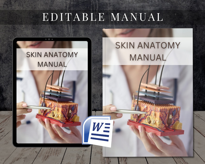 Skin & Aging Anatomy Editable MS Word Manual Skin Course Skin Anatomy ...