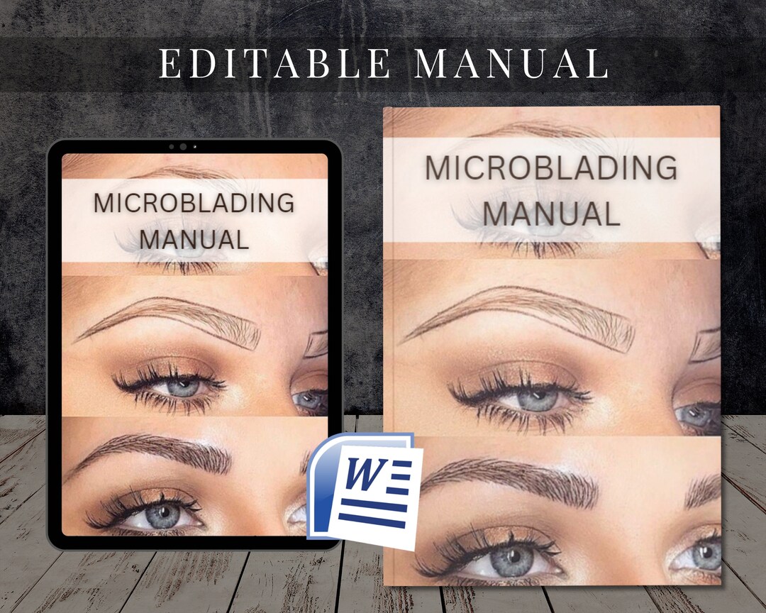 Microblading Editable MS Word Manual Brow Course PMU Brows Training Manual Permanent Makeup ...