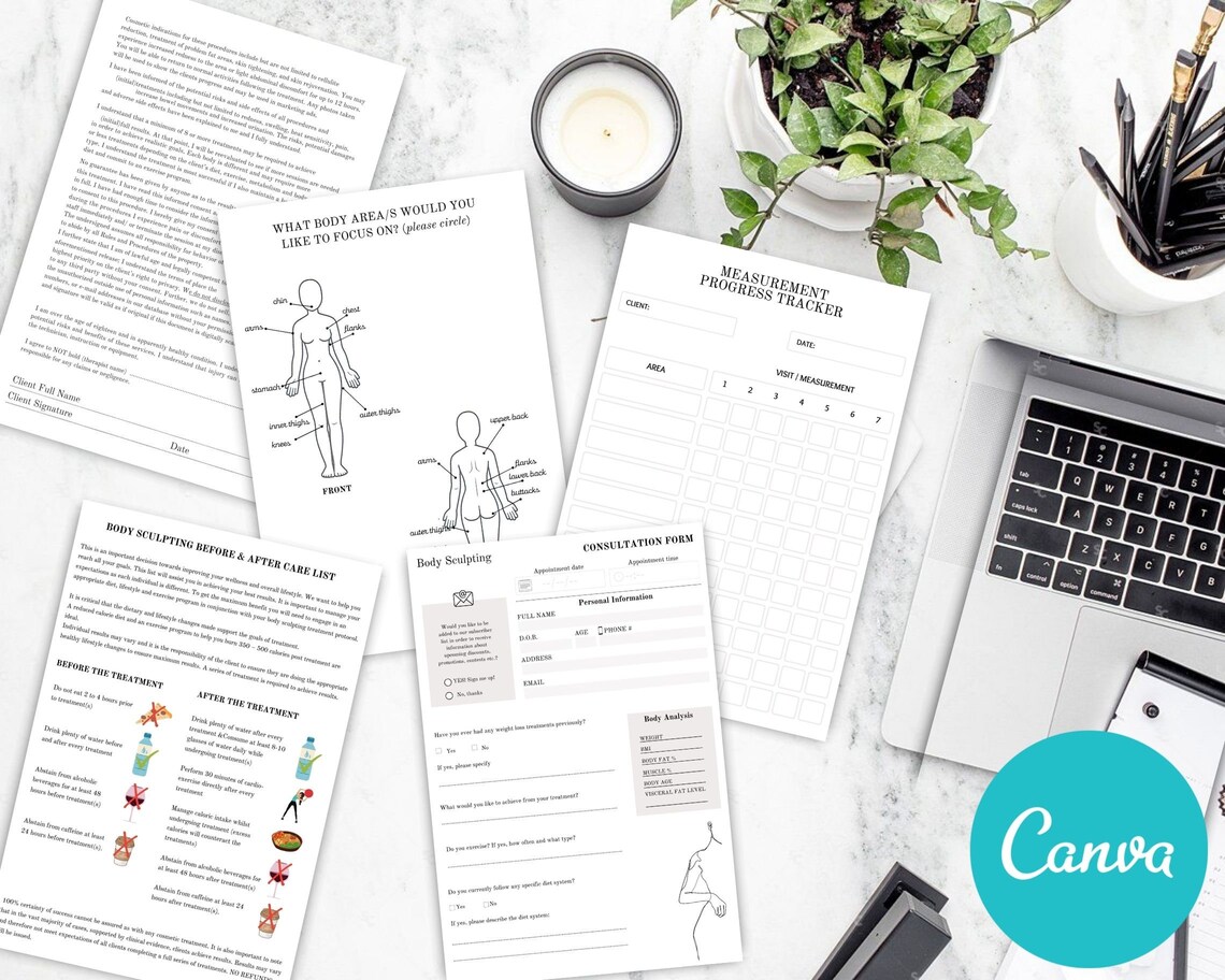 Body Contouring Canva Course Training Manual Sculpting User Guide RF ...