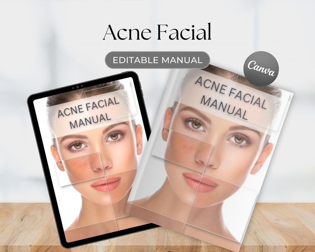 Acne Facial Canva Editable Course Training Manual User Guide Class ...