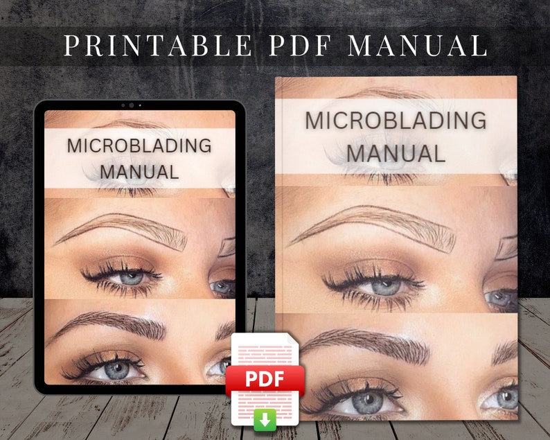 Microblading Printable PDF Course Training Manual User Guide Class Learn to Tutorial Beauty ...
