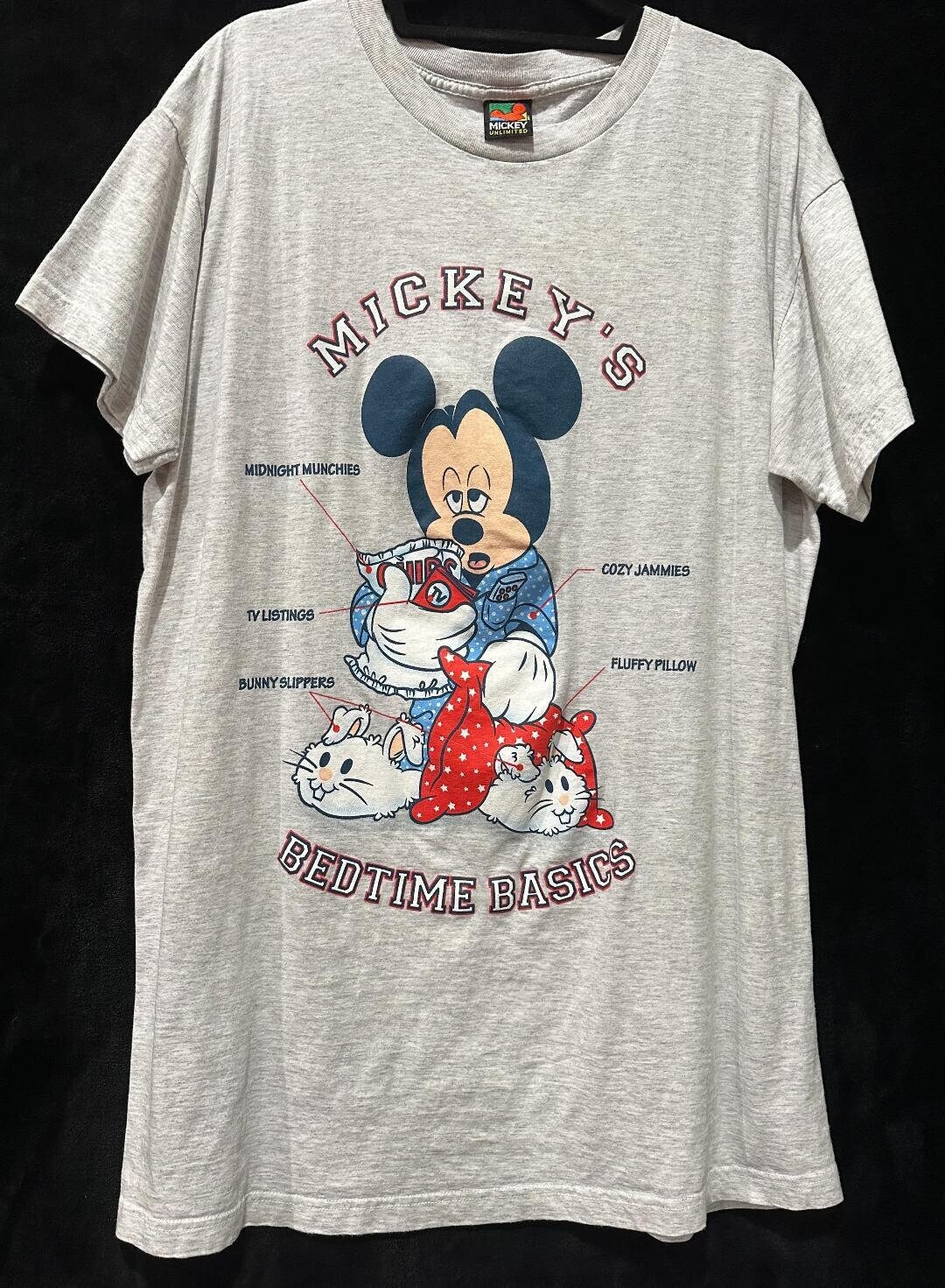 Vintage mickey's Bedtime Basics T-shirt - Etsy