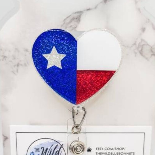 Texas Badge Reel RN Badge Holder Retractable Badge Reel - Etsy