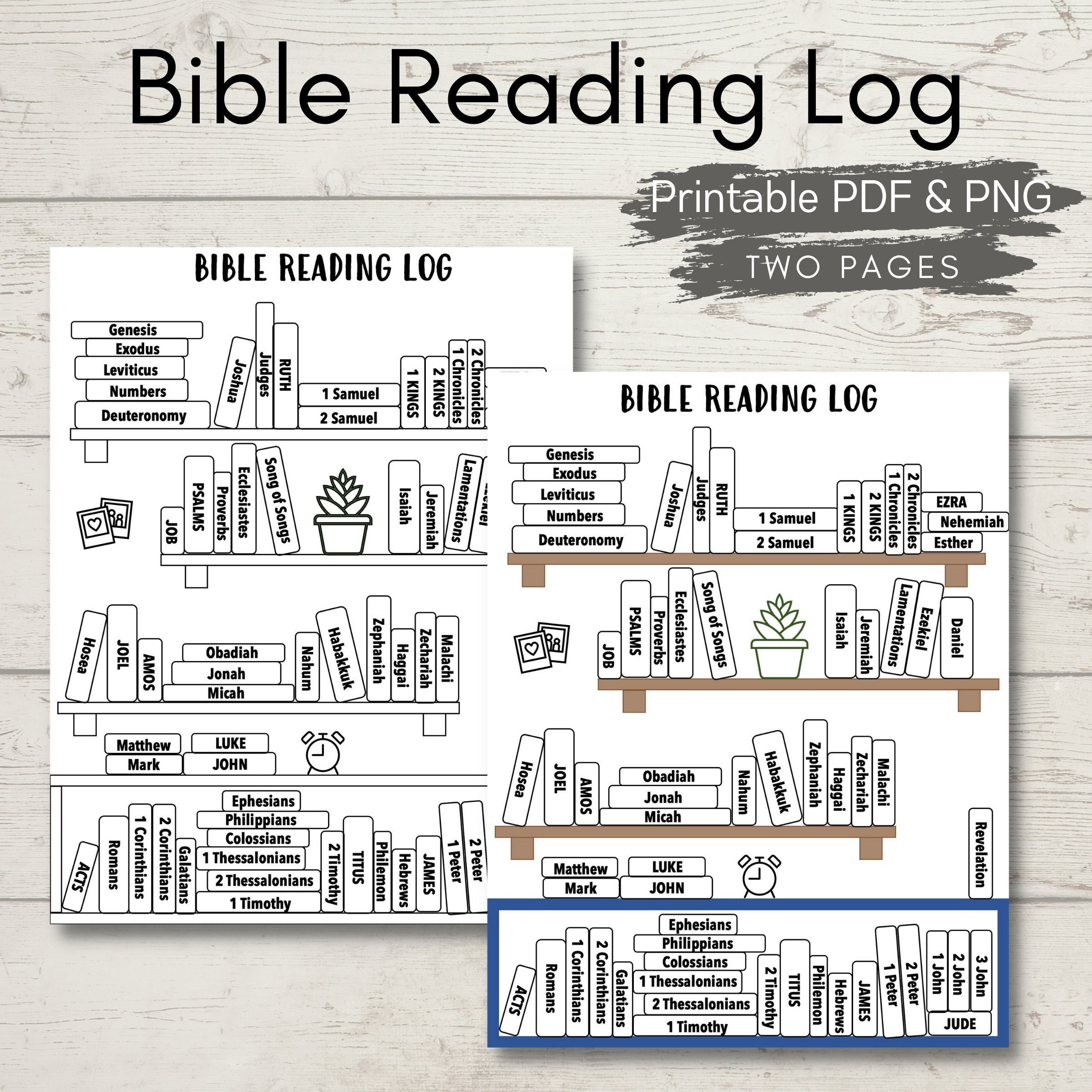 Bible Reading Log Coloring Page | Bible Reading Plan Bookshelf Tracker ...