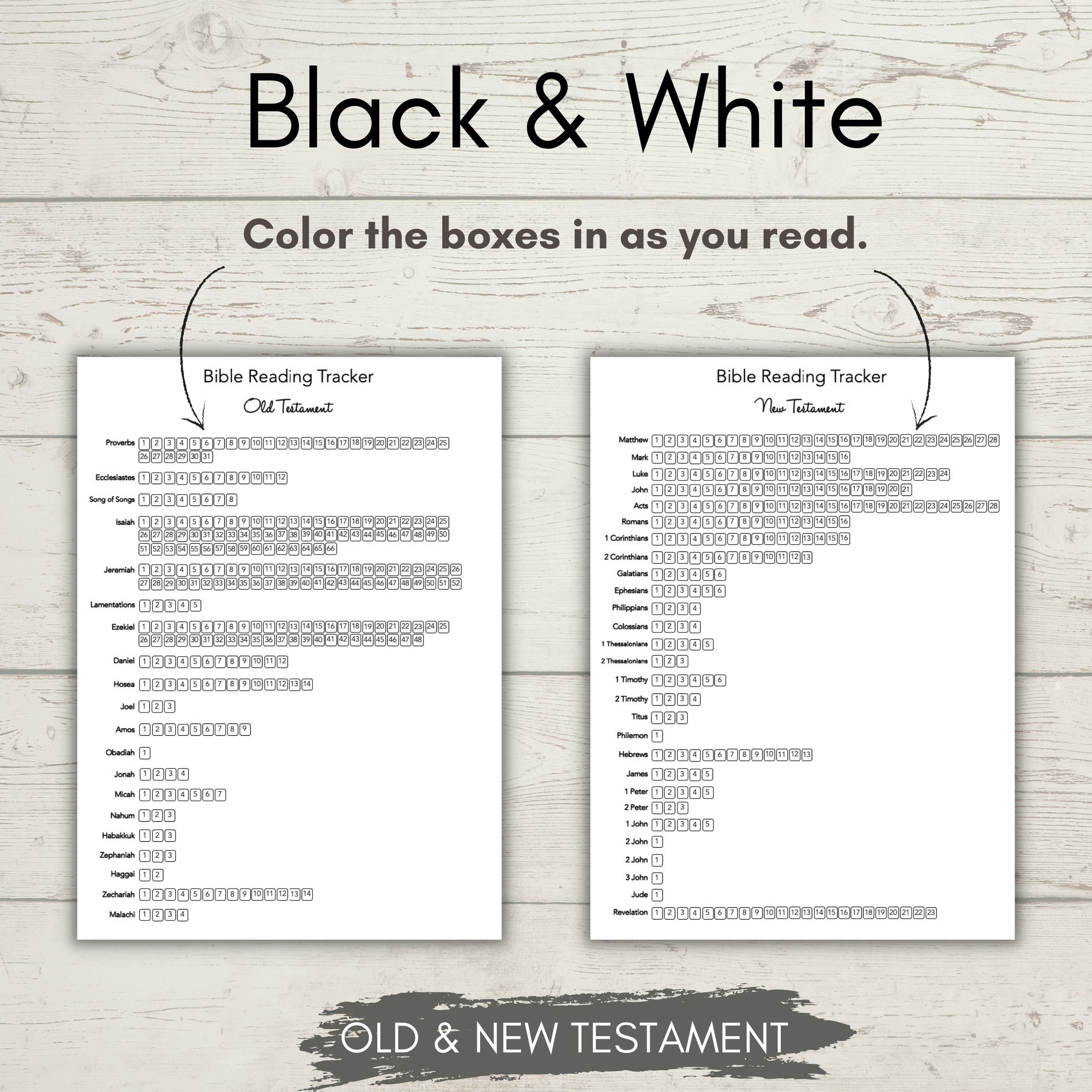 Bible Reading Checklist With Checkboxes | Bible Reading Tracker | Bible ...