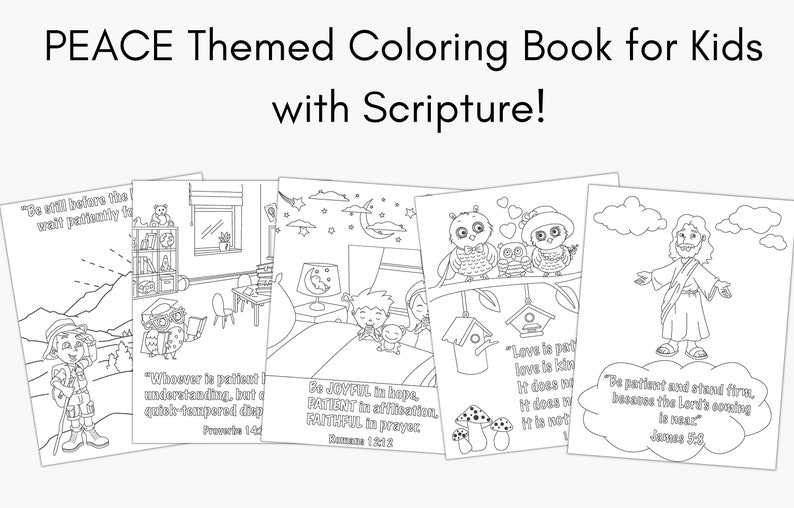 Peace Theme Scripture Coloring Pages for Kids (downloadable PDF) - Etsy