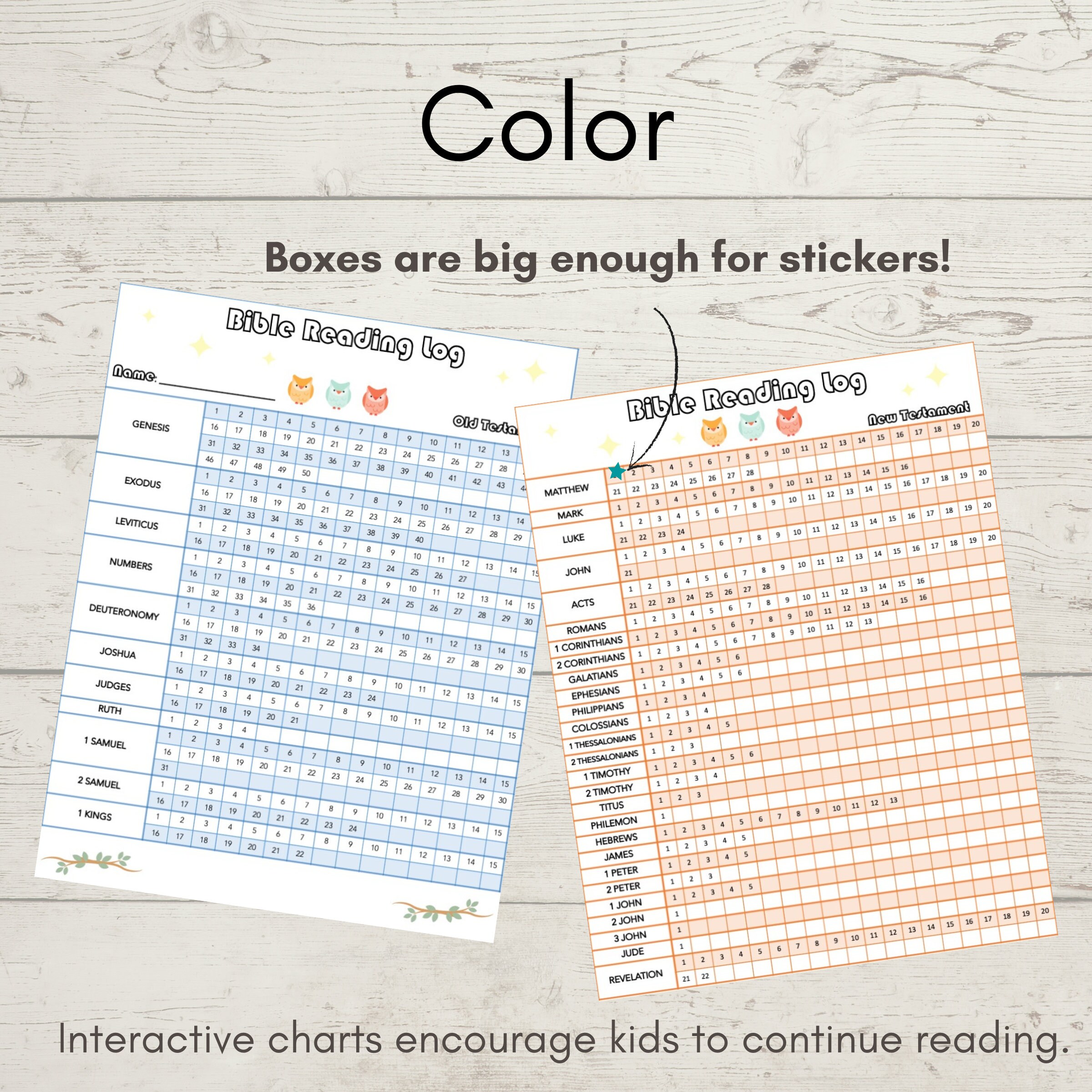 Kid's Bible Reading Chart Tracker | Sticker Chart Tracker | Bible ...
