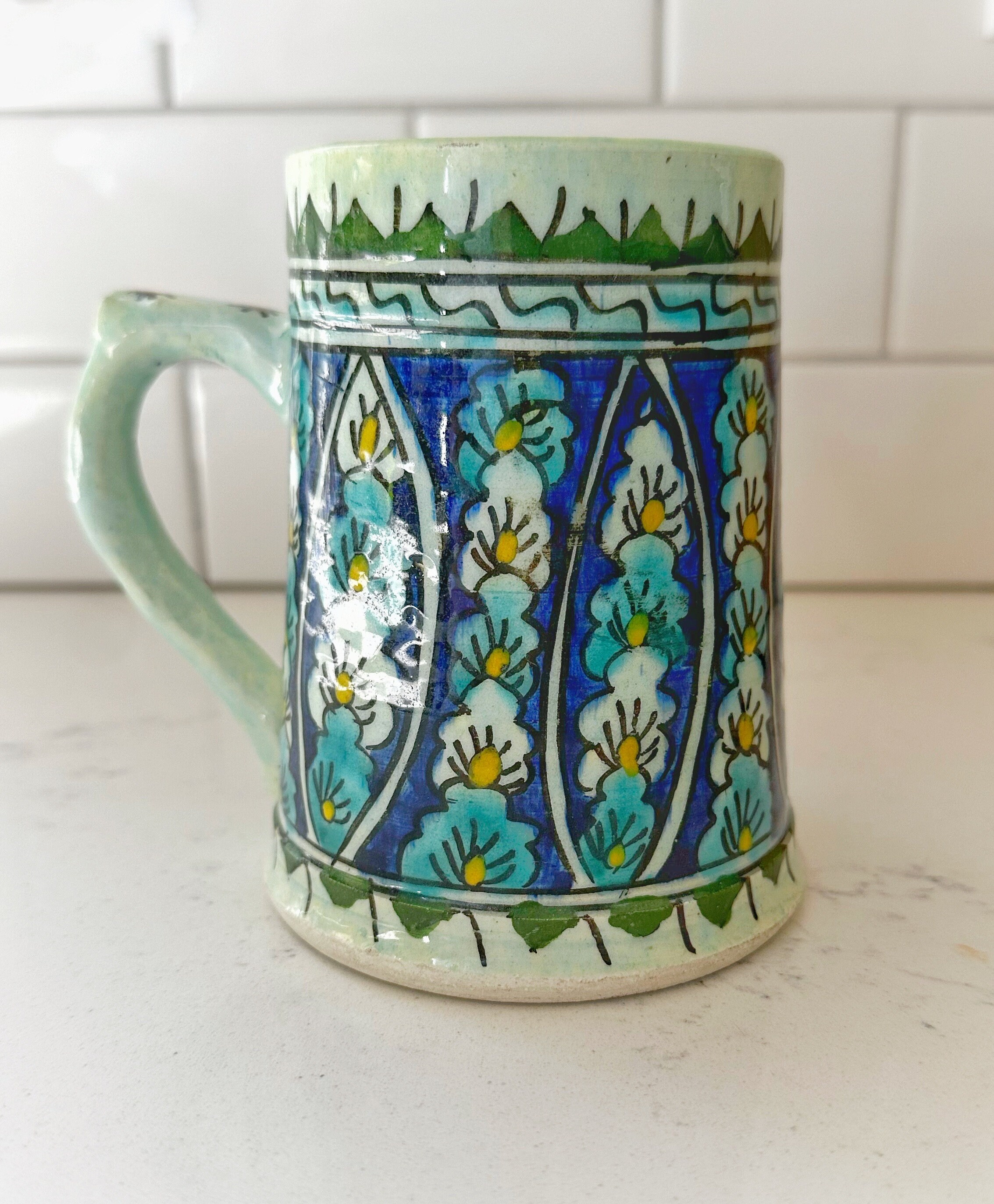 19th Century Iznik Style Pottery Tankard - Etsy