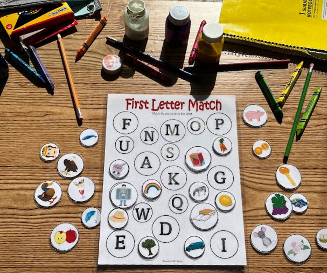 Beginning Sound Match Printable, Pre-l Printable,homeschool Printable ...