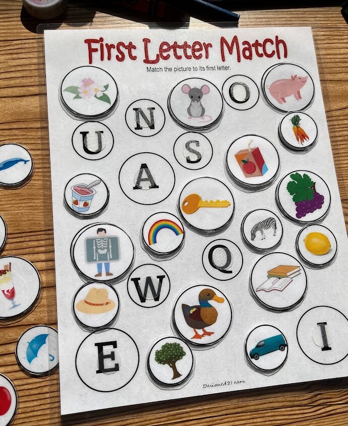 Beginning Sound Match Printable Pre-l Printablehomeschool - Etsy
