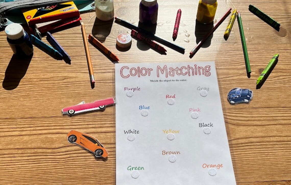 Color Matching, Color Car Matching Printable, Preschool Printable ...