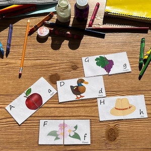 Printable Alphabet Puzzle, Toddler Puzzle, Preschool Game, Kindergarten ...