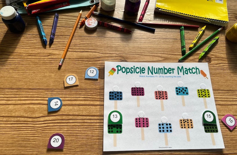 Counting Printable,number Matching Printable 11-20,popsicle Number ...