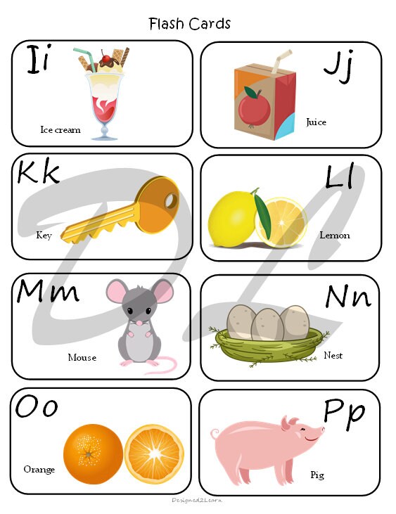 Alphabet Flash Cards Printable, ABC Flashcards, Homeschool Flash Cards ...