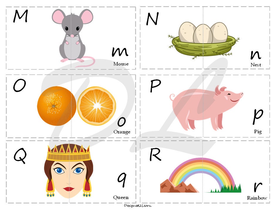 Printable Alphabet Puzzle, Toddler Puzzle, Preschool Game, Kindergarten ...