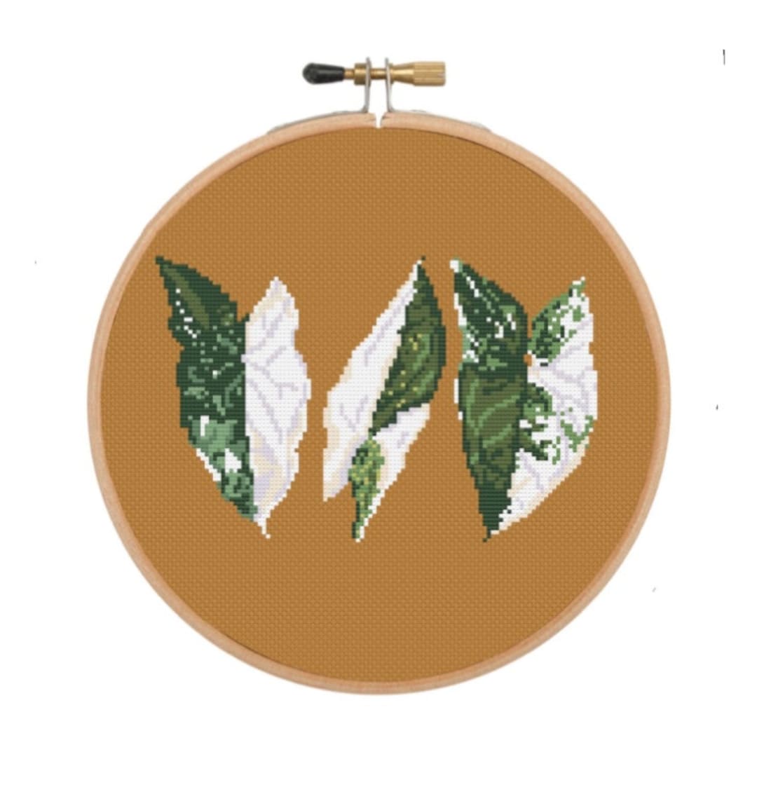 Syngonium Albo Cross Stitch PDF Pattern - Etsy