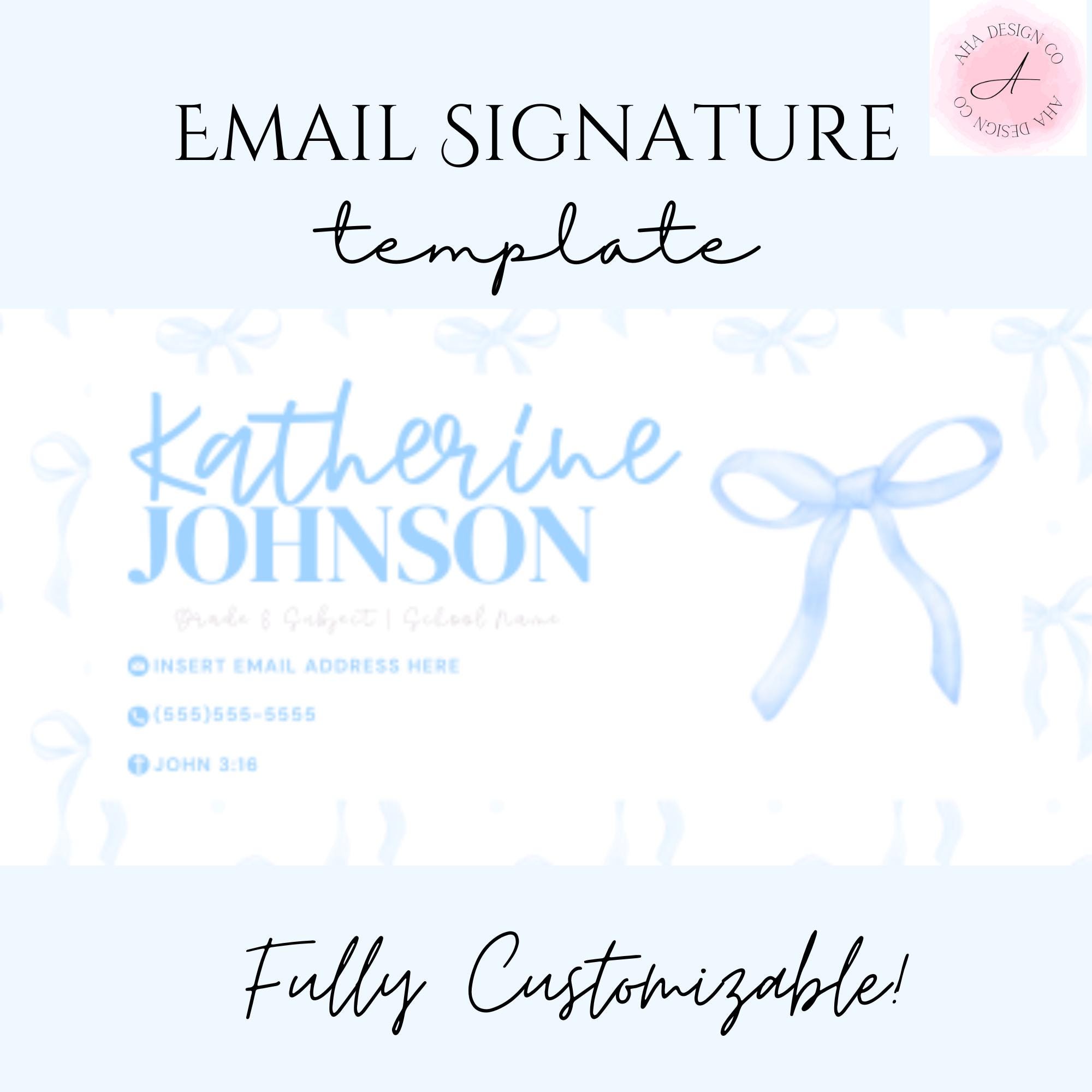 Bow Email Signature Template| Fully Customizable Template | Show off ...