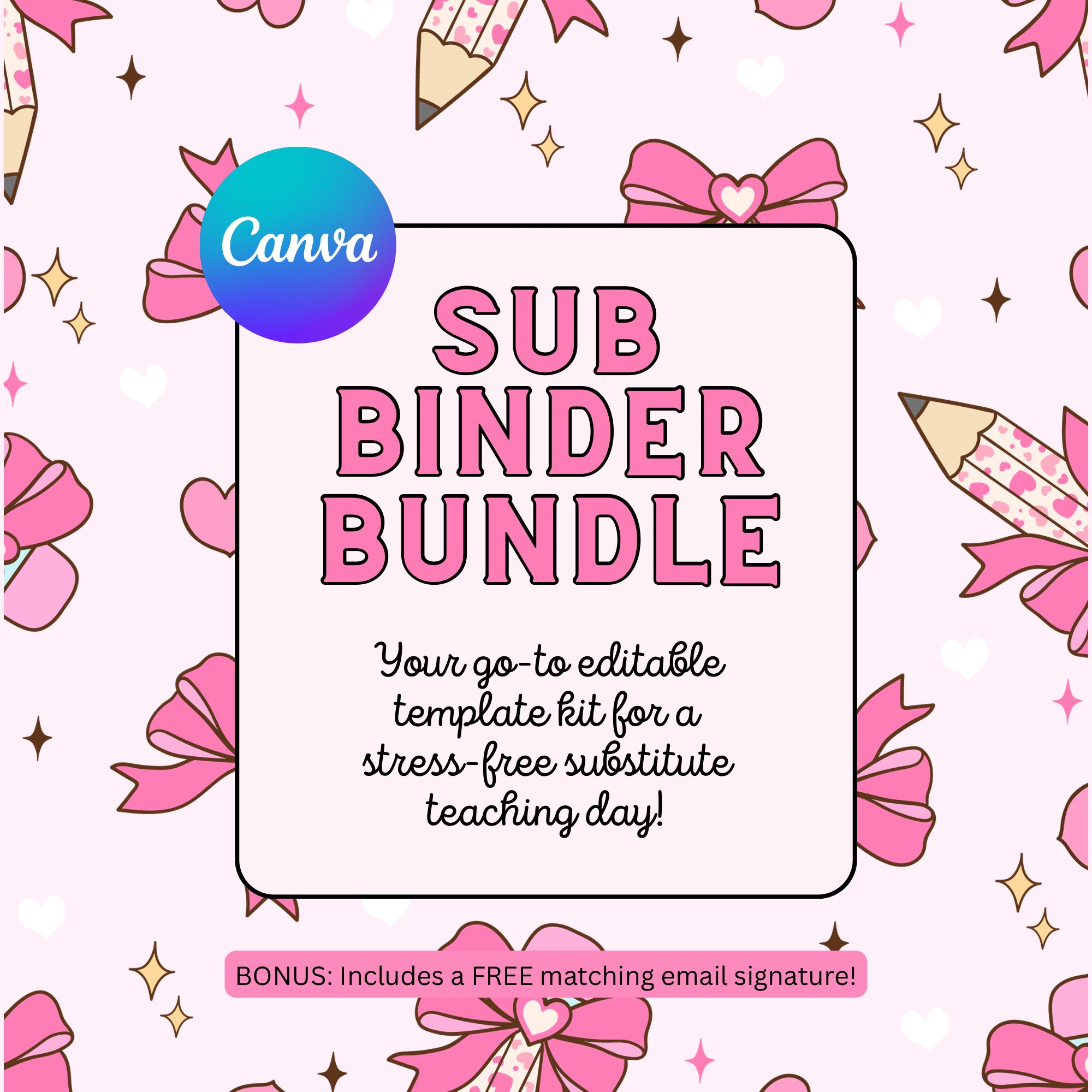 Editable Substitute Binder for Teachers | Printable Sub Plans Folder ...