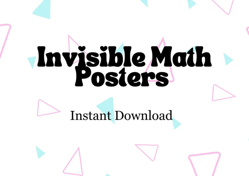 Invisible Math Posters for Instant Download. Perfect for Classroom ...