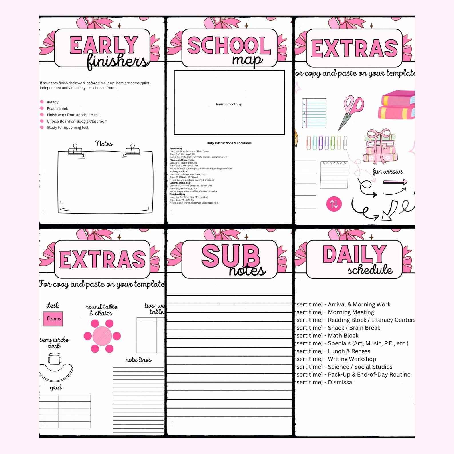 Editable Substitute Binder for Teachers | Printable Sub Plans Folder ...