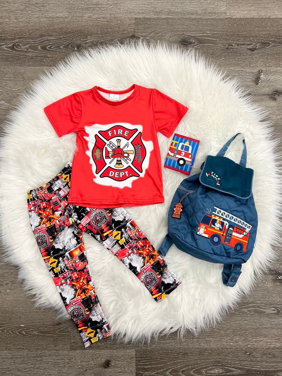 Fire Department Boys Theme Set. Fire Department. Back the Red Set 2T 6/ ...