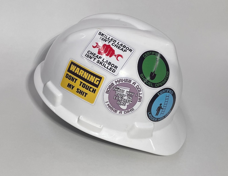 Funny Construction Sticker Pack | for Toolbox, Hardhat, Lunchbox (10 ...