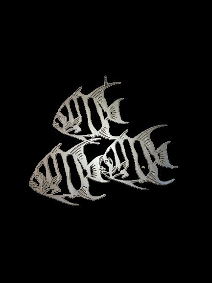 Metal Wall Art - 3 Angle Fish - Stainless Steel Indoor/outdoor Wall Art ...