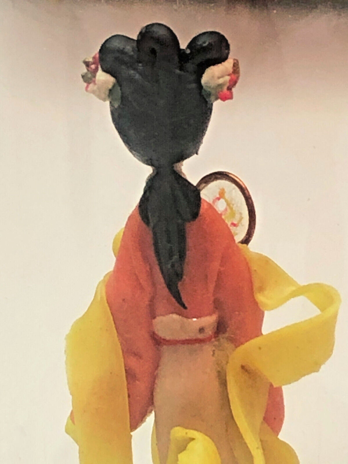 Vintage Oriental Miniature Geisha Girl Figurine Under Glass Dome and ...