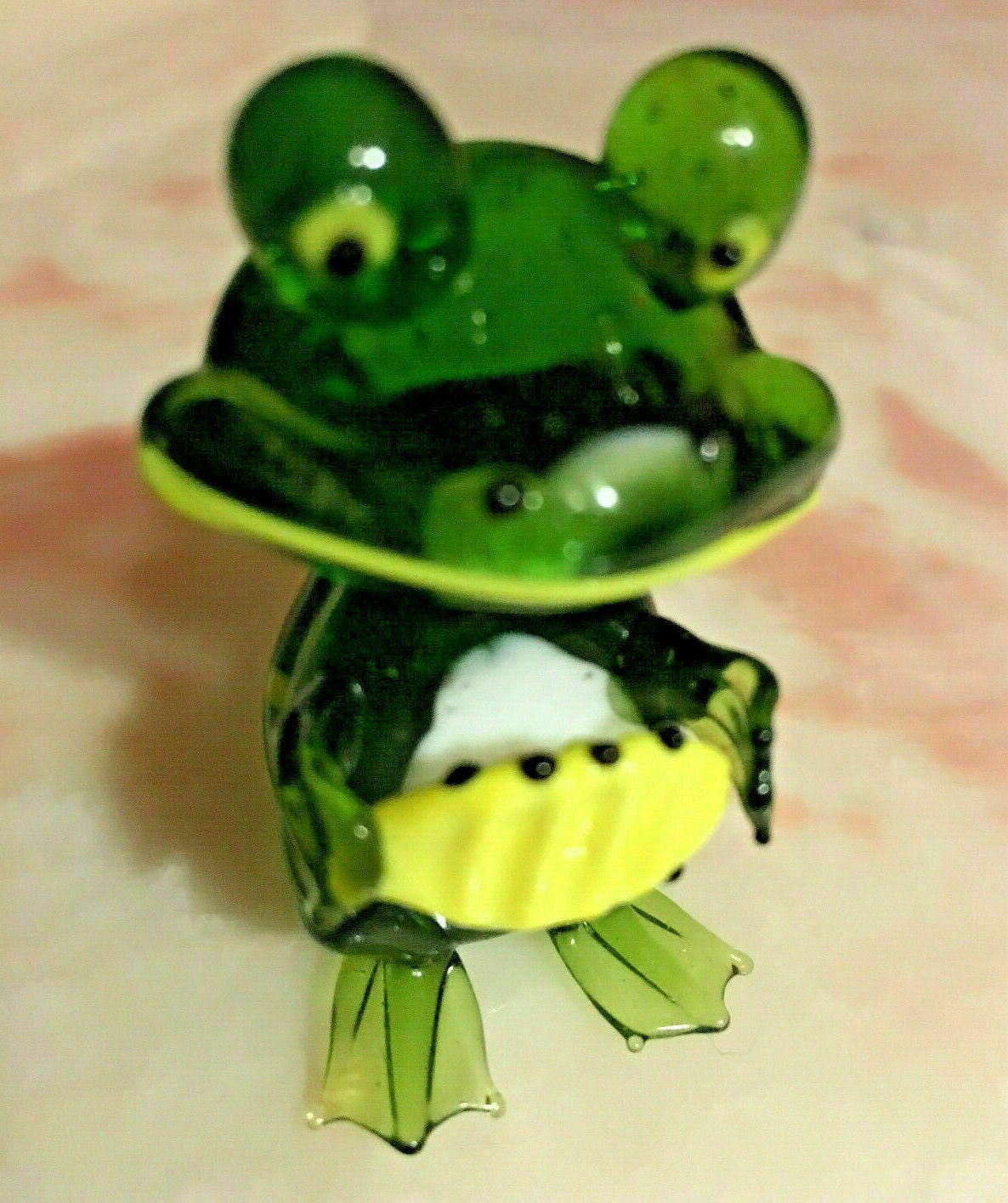 Funky and Cute Frog With Pan Flute Color Glass Hand-made Craft Home ...
