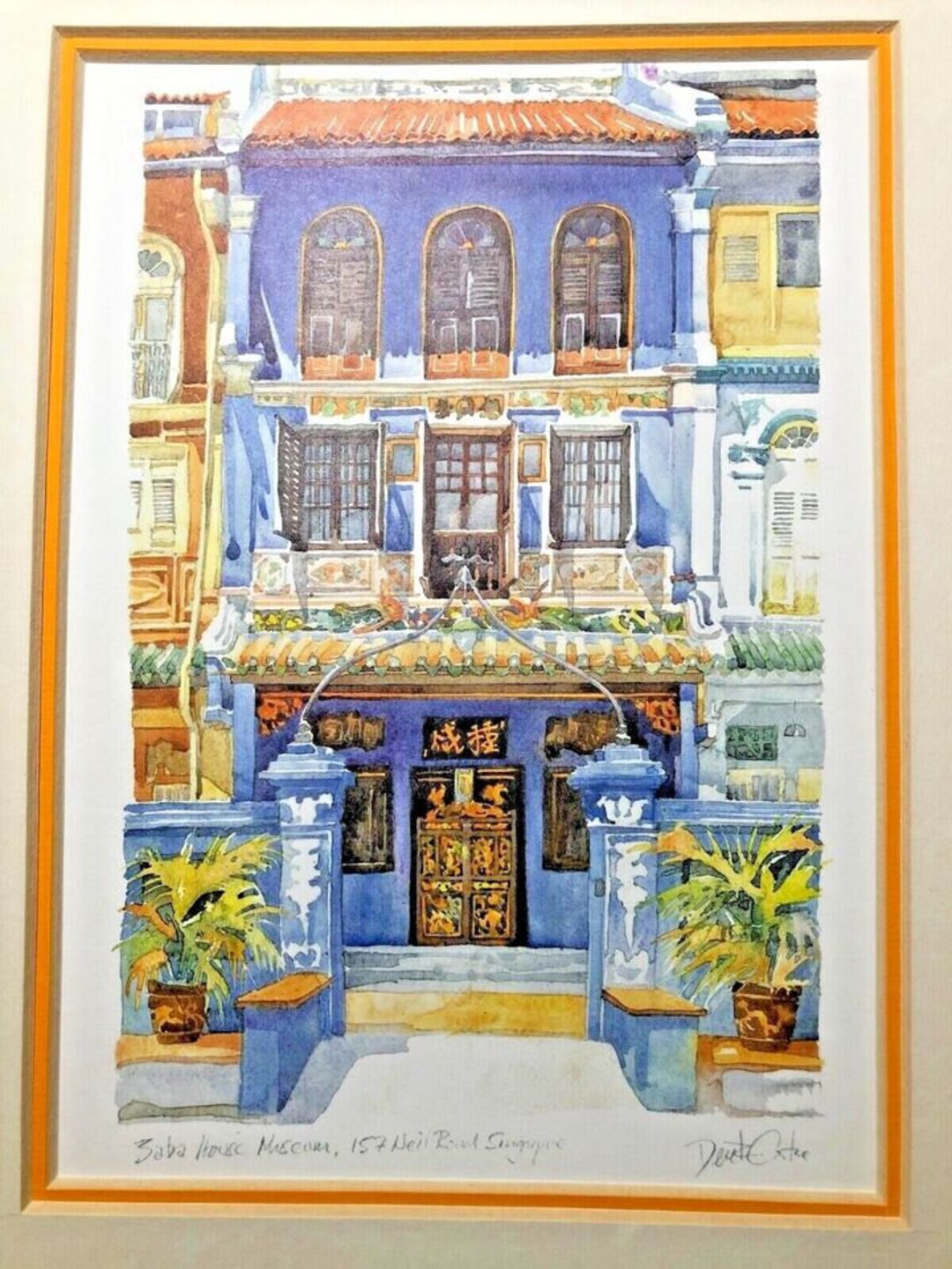 Baba House Museum, Singapore Ltd Edition Matted Watercolor Print by ...