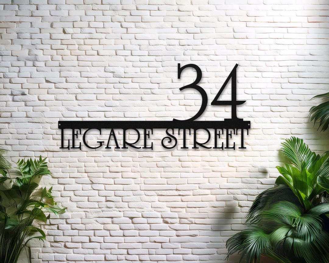 Modern Metal House Number Address Sign - Custom Street Sign for a ...
