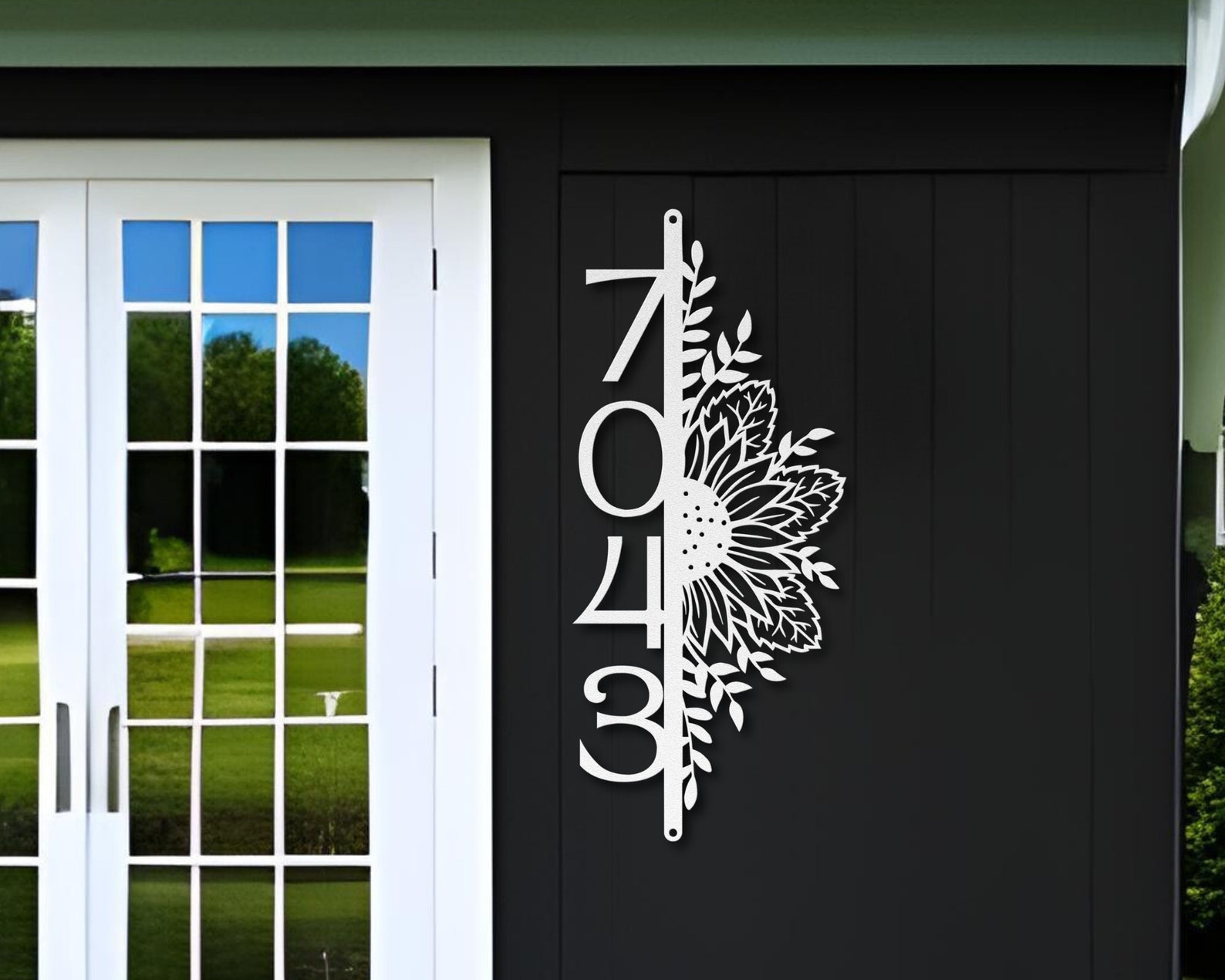 Vertical Sunflower Metal House Number Sign, Outdoor Address Plaque - Etsy