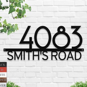 Mid Century Address Sign, House Number Sign, Modern Address Plaque ...