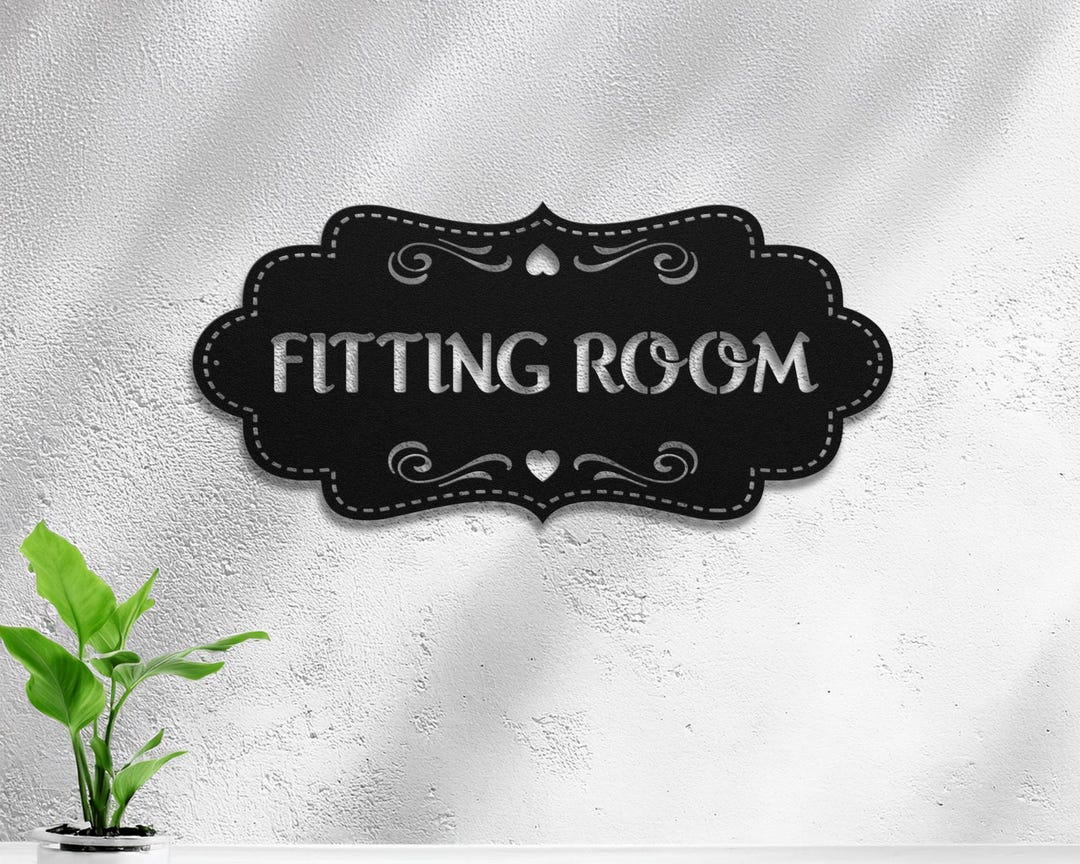 Fitting Room Metal Sign - Retro Boutique Retail Clothing Store Signage ...
