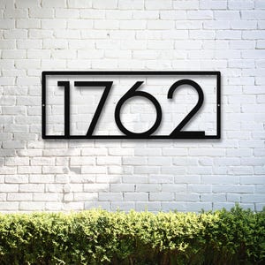 Mid Century Address Sign, Metal House Number, Address Plaque, Street ...