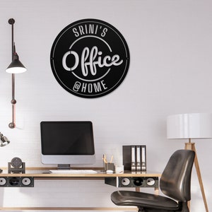 Custom Home Office Wall Sign, Metal Office Sign, Office Door Sign ...