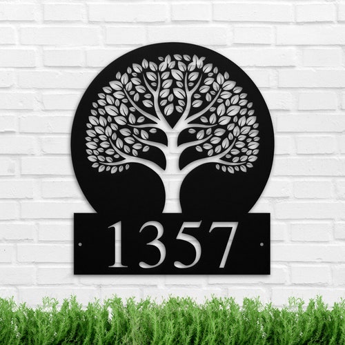 Tree of Life Address Sign Custom Metal Address Sign With - Etsy