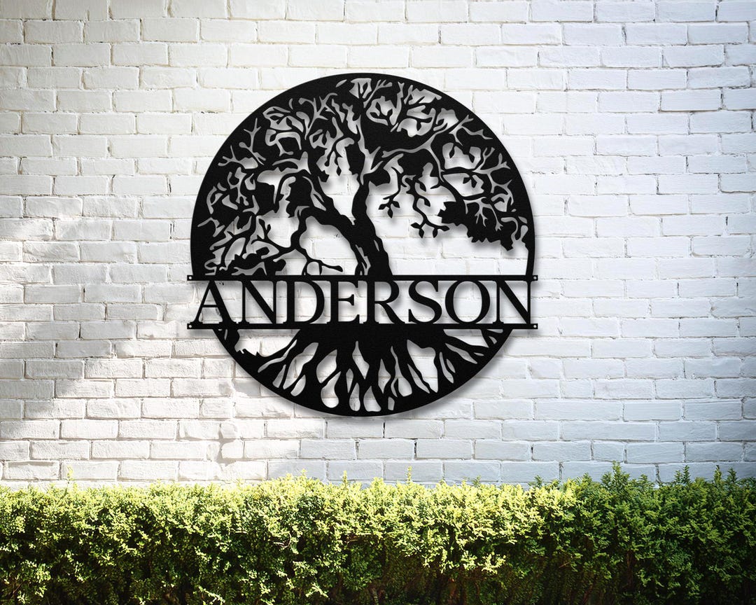 Metal Tree of Life Sign, Custom Metal Sign, Family Last Name Sign ...