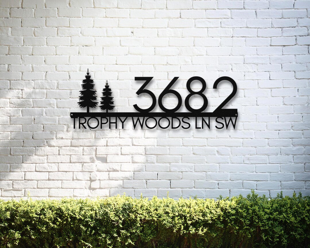 Modern Metal House Number Sign, Custom Address Plaque - Etsy