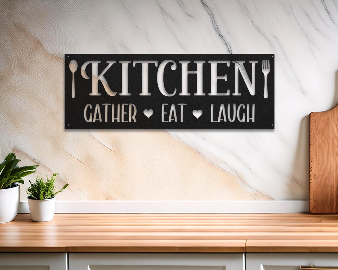 Modern Kitchen Wall Decor - Rustic Farmhouse Metal Sign for Kitchen ...