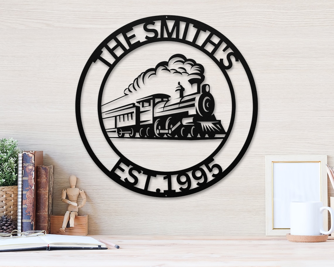 Custom Train Sign Railroad Signs Metal Wall Art Train - Etsy