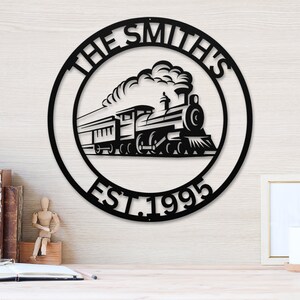 Custom Train Sign, Railroad Signs, Metal Wall Art, Train Decor, Train ...