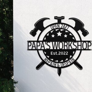 Personalized Metal Workshop Sign – Custom Garage or Woodshop Decor - Etsy