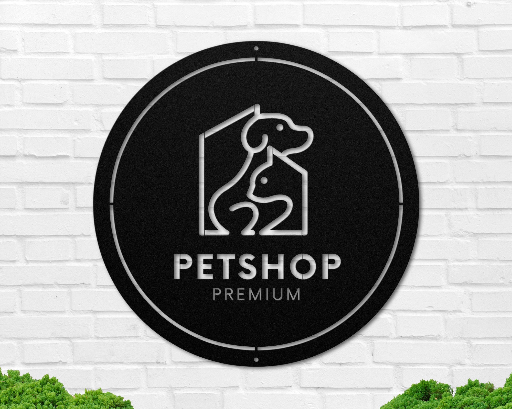 Custom Business Metal Sign Round Logo Sign Shop Sign - Etsy