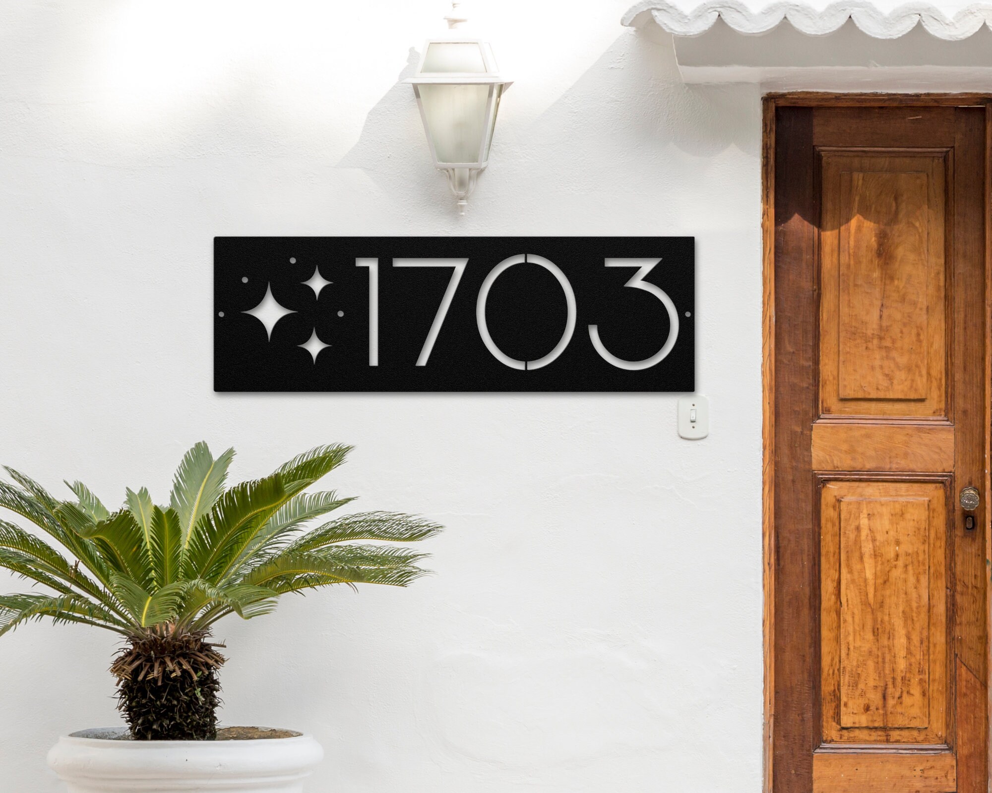Mid Century Modern Metal Address Sign, Stars Design - Etsy