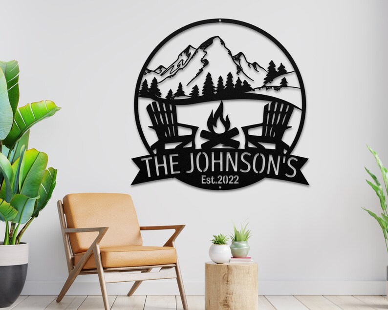 Custom Metal Campfire Sign - Personalized Camping Gifts for Outdoor ...