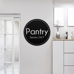 Modern Pantry Sign, Farmhouse Pantry Sign, Pantry Door Sign, Metal ...
