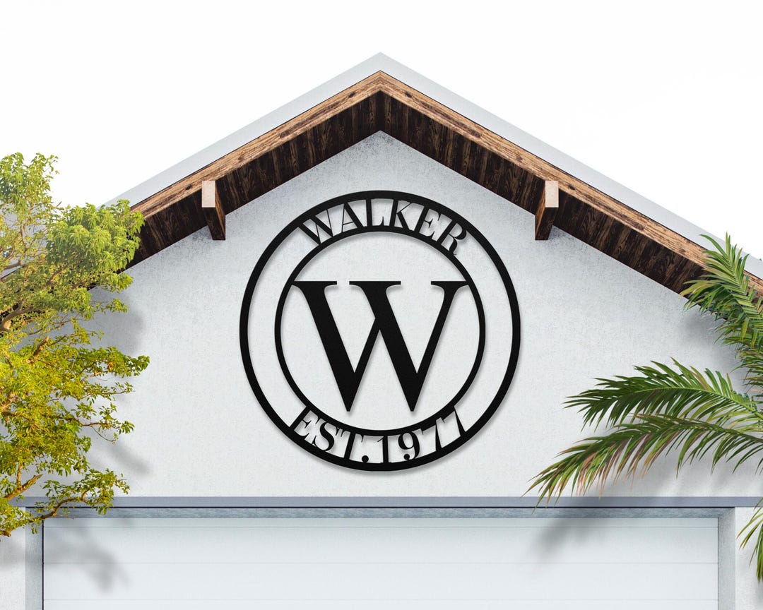 Custom Last Name Metal Sign, Monogram Sign, Family Name Sign ...