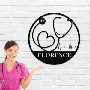 Personalized Nurse Sign, Custom Nurse Gift, Nurse Metal Sign, Nurse ...