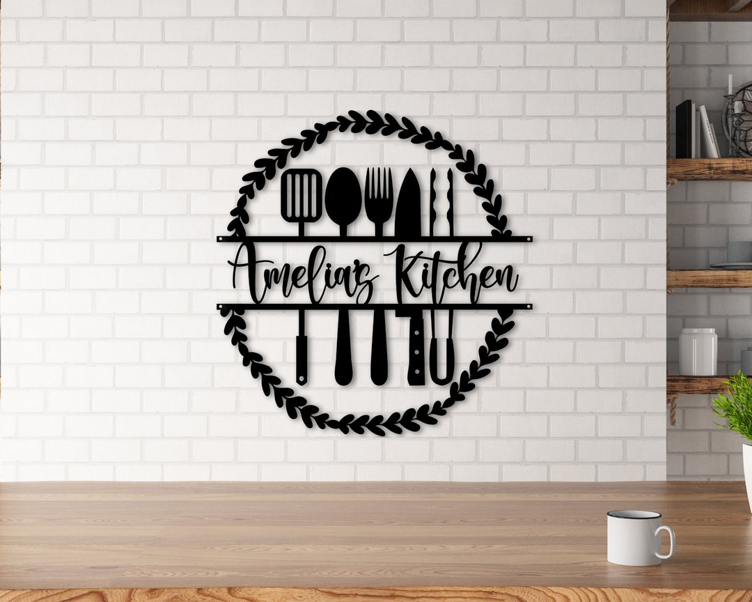 Custom Metal Kitchen Sign, Farmhouse Kitchen Backsplash Decor - Etsy